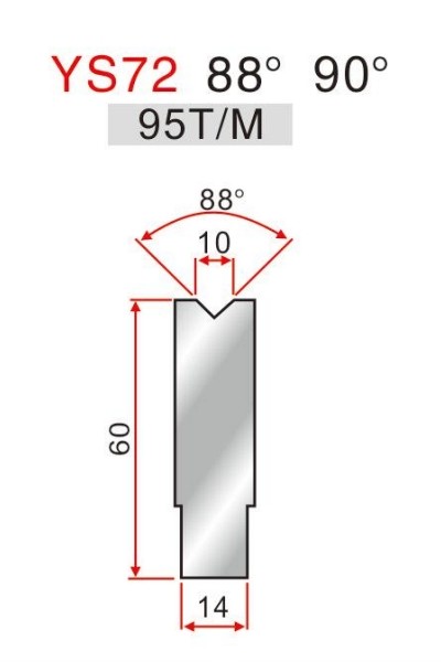 YS72 88 Degrees Press Brake Die Full Body Heat Treatment Brake Dies ...